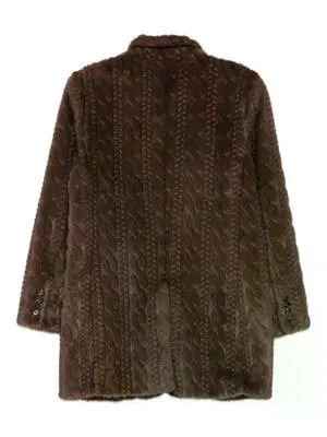 Giuseppe Di Morabito Faux Fur Cable Knit Coat