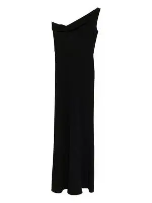 Amsale Crepe One-shoulder Gown