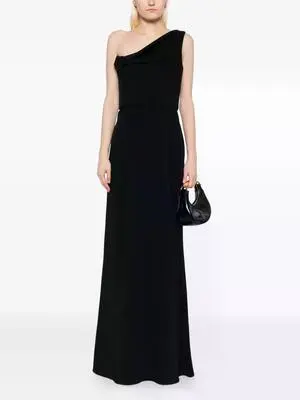 Amsale Crepe One-shoulder Gown
