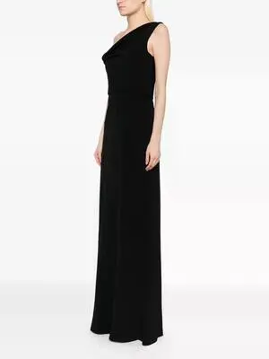 Amsale Crepe One-shoulder Gown