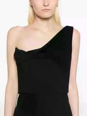 Amsale Crepe One-shoulder Gown