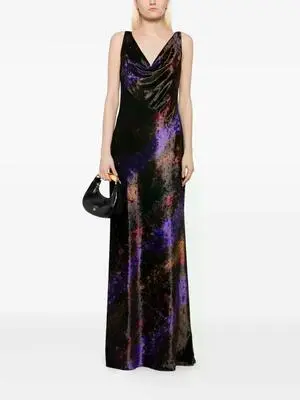 Amsale Printed Gown Dress
