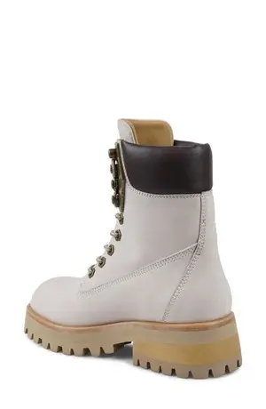 ZIGI Kammi Lace-up Lug Sole Booties - Ivory Leather