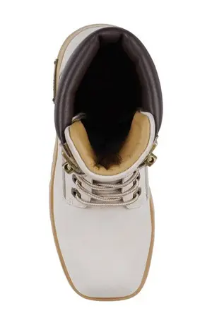 ZIGI Kammi Lace-up Lug Sole Booties - Ivory Leather