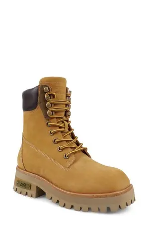 ZIGI Kammi Lace-up Lug Sole Booties - Wheat Leather