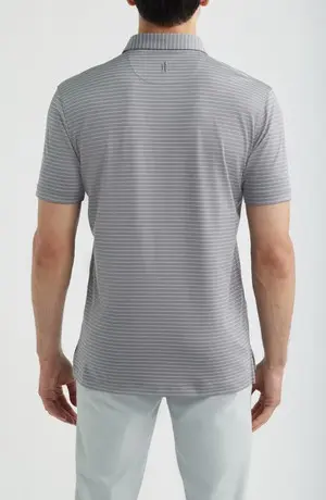 Johnnie-o Beau Stripe Performance Polo - Thunder