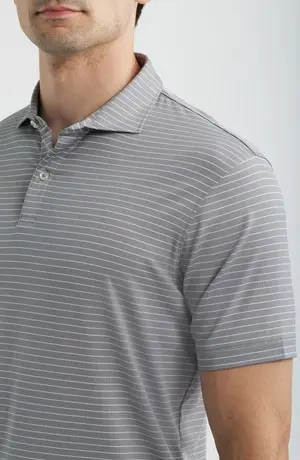 Johnnie-o Beau Stripe Performance Polo - Thunder