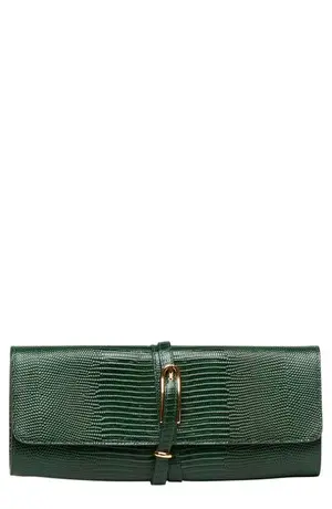 LIFFNER Little Belted Leather Clutch - Emerald