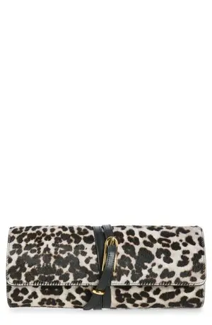 LIFFNER Little Liffner Belted Leather Clutch Leopard