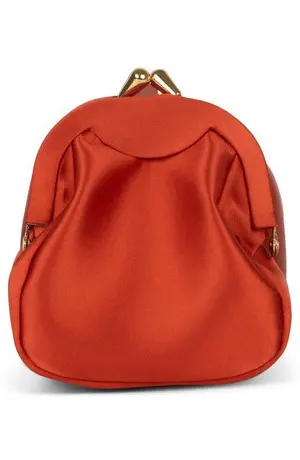 Jeffrey Campbell On-sunset Satin Shoulder Bag - Orange Satin Gold