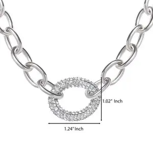 Jessica Simpson Oval Pavé Link Statement Necklace