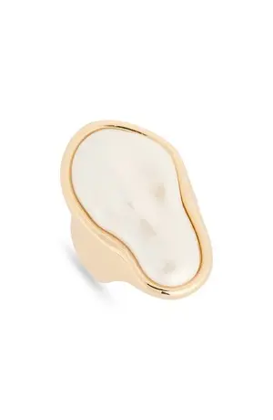 Ettika Faux Pearl Statement Ring - Gold