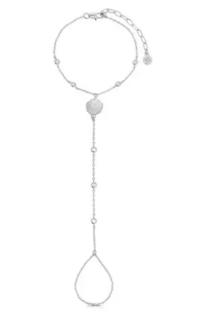 Ettika Santorini Shell Hand Chain - Silver