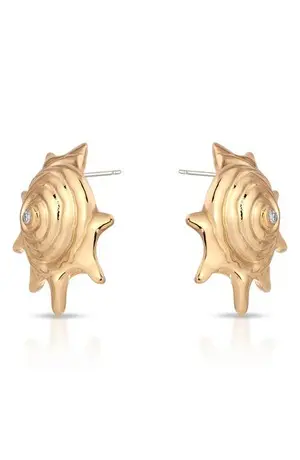 Ettika Sorrento Shell Statement Earrings - Gold