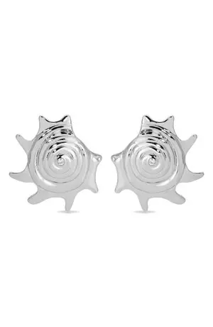 Ettika Sorrento Shell Statement Earrings - Silver