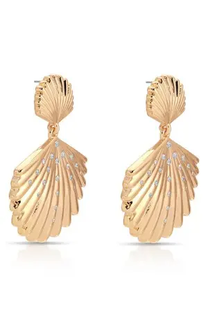 Ettika Sun Drenched Shell Drop Earrings - Gold