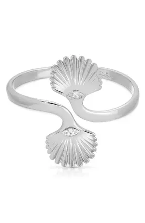 Ettika Santorini Shell Cuff Bracelet Silver