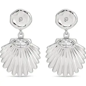 Ettika Santorini Shell Drop Earrings - Silver