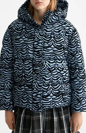 Scotch & Soda Feather Stripe Hooded Puffer Jacket