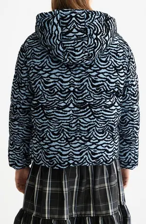 Scotch & Soda Feather Stripe Hooded Puffer Jacket