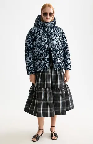 Scotch & Soda Feather Stripe Hooded Puffer Jacket