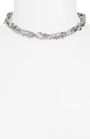 JUSTINE CLENQUET Shelby Crystal-embellished Choker - Palladium