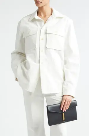 DEMELLIER The Tokyo Snakeskin Embossed Leather Clutch