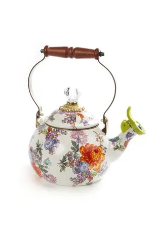 MACKENZIE-CHILDS Flower Market Whistling Tea Kettle Floral Multi