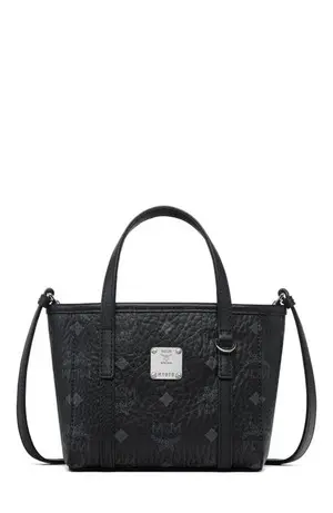 Mcm X-mini Toni Top-zip Shopper In Visetos - Black