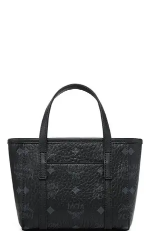 Mcm X-mini Toni Top-zip Shopper In Visetos - Black