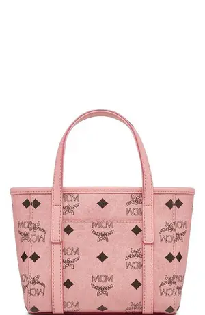 Mcm X-mini Toni Top-zip Shopper In Visetos - Pink