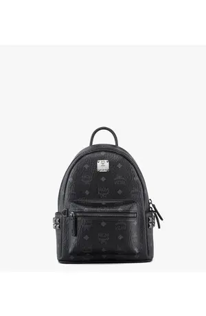 Mcm Mini Stark Side Studs Backpack In Visetos - Black