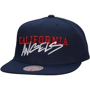 Mitchell & Ness California Angels Team Tagged Snapback Hat - Navy