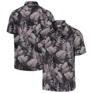 Tommy Bahama Las Vegas Raiders Bahama Coast Nuevo Fronds Camp Button-up Shirt - Black