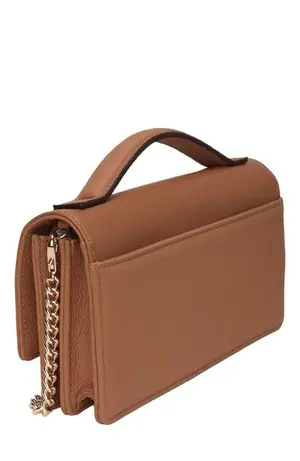Gorski Top Handle Leather Crossbody Bag - Tan