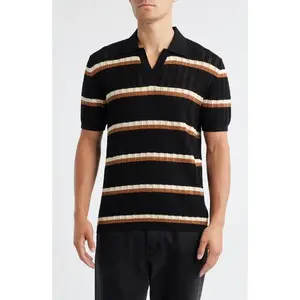 PERCIVAL Tessaro Stripe Open Knit Polo