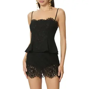 AFRM Ari Peplum Lace Camisole - Noir
