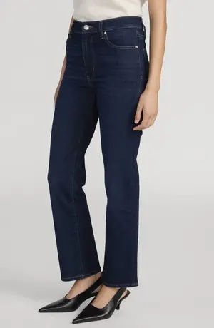 FRAME Pixie Le Sleek Straight High Waist Ankle Jeans - Fairway