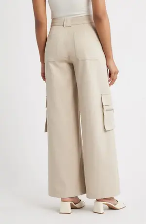 CITY BLUES Wide-leg Cargo Trousers - Bone