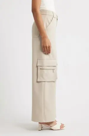 CITY BLUES Wide-leg Cargo Trousers - Bone