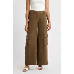 CITY BLUES Wide-leg Cargo Trousers - Olive