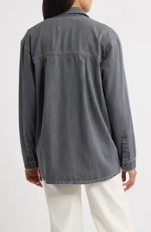 CITY BLUES Gramercy Oversize Denim Shirt - Gray