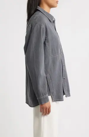 CITY BLUES Gramercy Oversize Denim Shirt - Gray