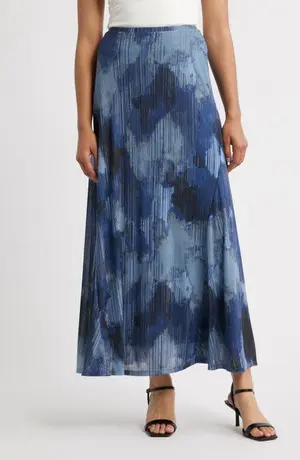 CITY BLUES Belle Maxi Skirt - Navy Multi
