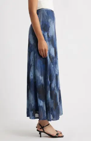 CITY BLUES Belle Maxi Skirt - Navy Multi