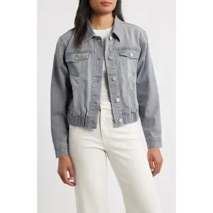 CITY BLUES Bomber Trucker Jacket - Gray