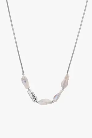 TUTTI Lustre Freshwater Pearl Necklace - Silver