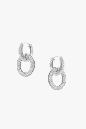 TUTTI Charm Hoop Earrings - Silver