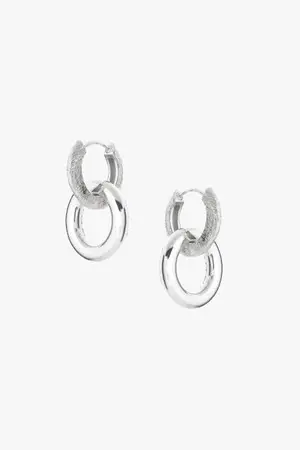TUTTI Charm Hoop Earrings - Silver