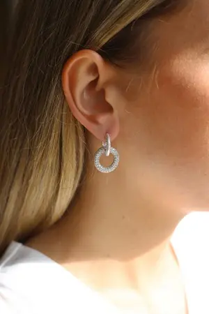 TUTTI Charm Hoop Earrings - Silver